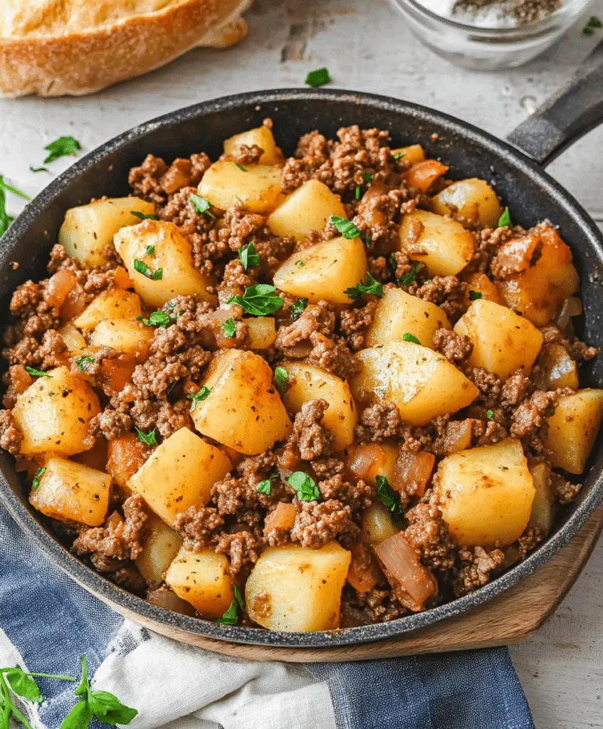Ground Beef And Potatoes Skillet Recipe - cookingwithsandra.com