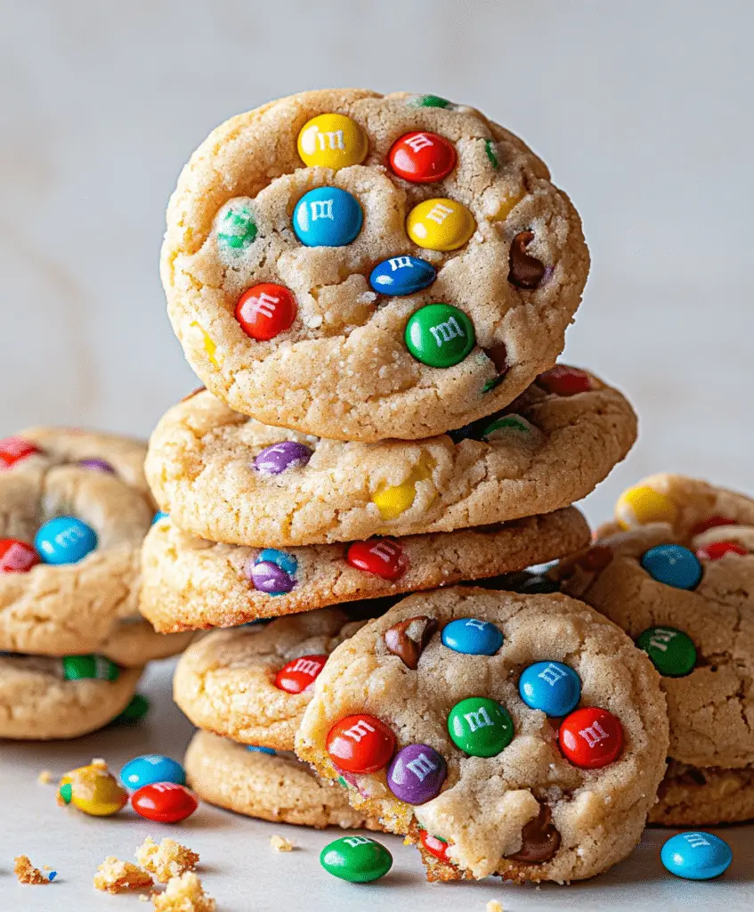 Rainbow M&M Cookies Recipe - cookingwithsandra.com