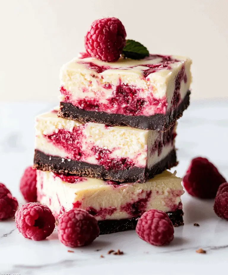 White Chocolate Raspberry Cheesecake Bars Recipe - cookingwithsandra.com