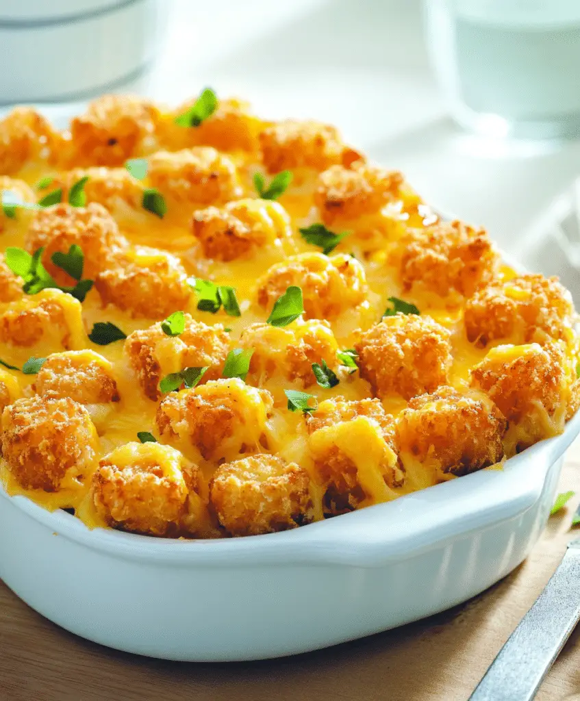 Cheesy Tater Tot Casserole Recipe - cookingwithsandra.com
