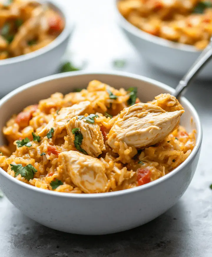 Easy One Pot Queso Chicken And Rice Recipe - cookingwithsandra.com