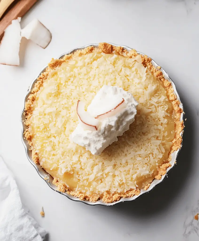 Easy Coconut Pie Recipe - cookingwithsandra.com