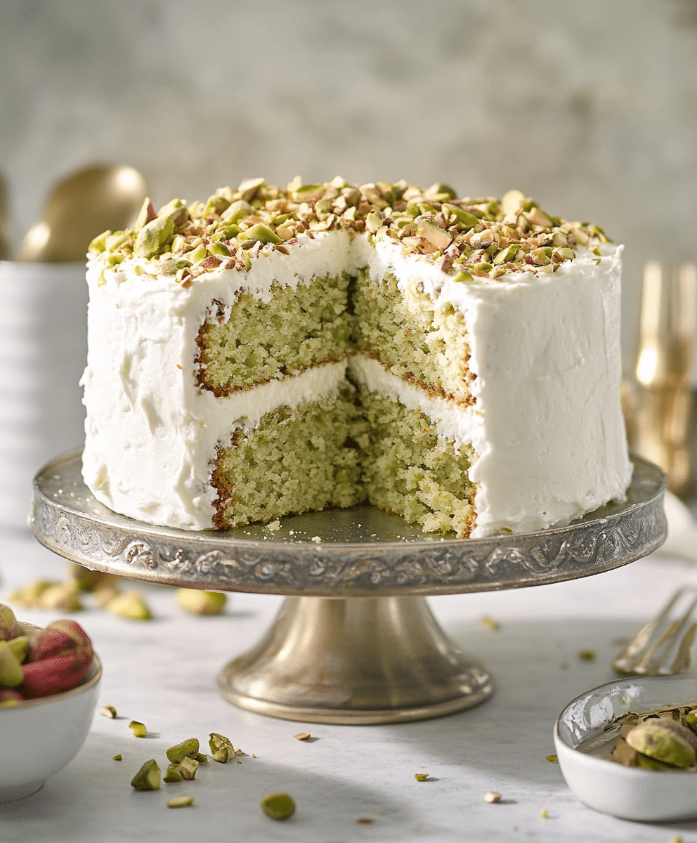 Easy Pistachio Cake Recipe - cookingwithsandra.com