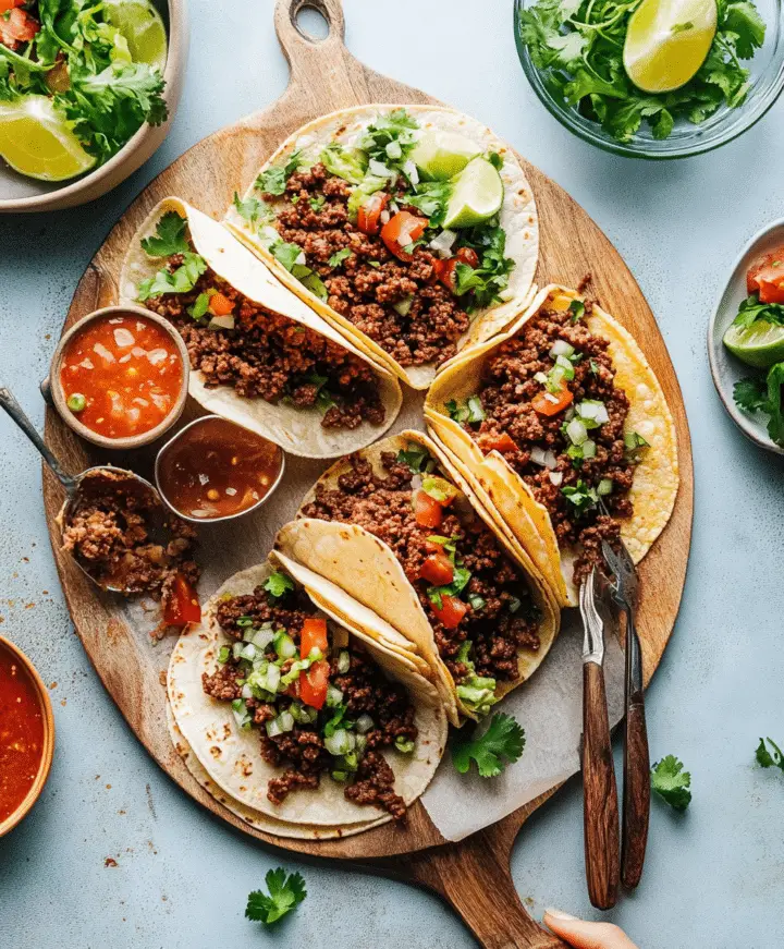 Crispy Ground Beef Tacos Recipe - cookingwithsandra.com