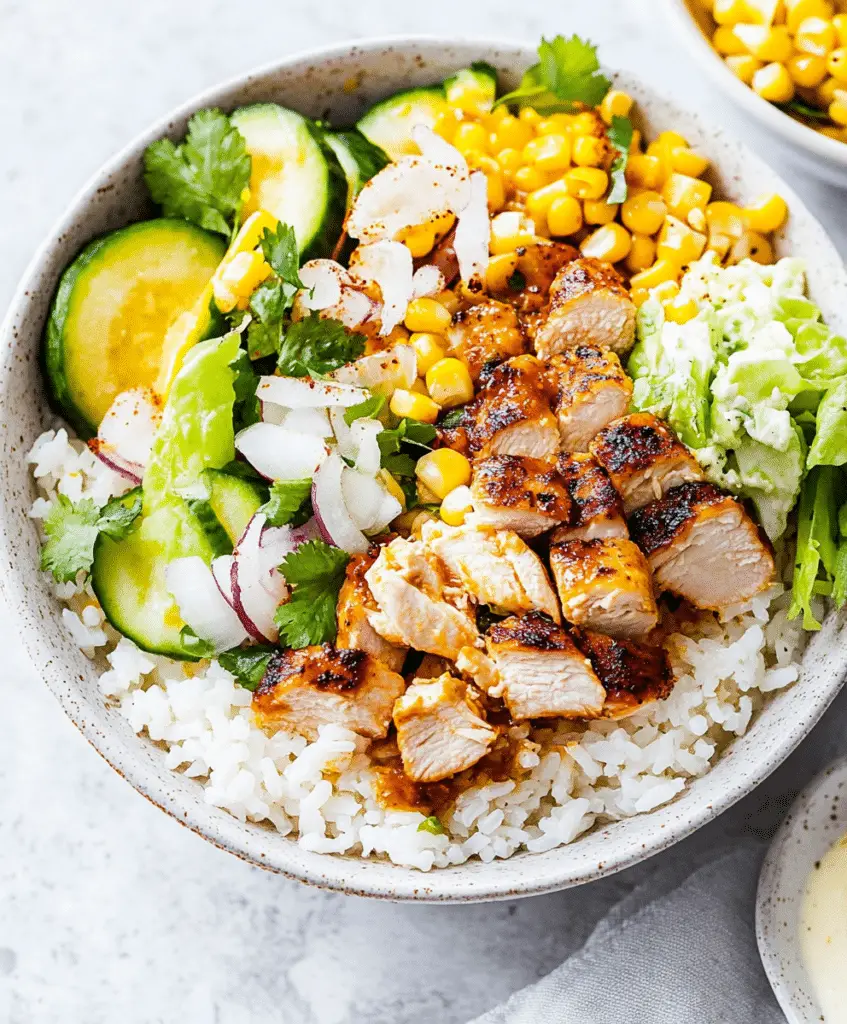 Street Corn Chicken Rice Bowl Recipe - cookingwithsandra.com