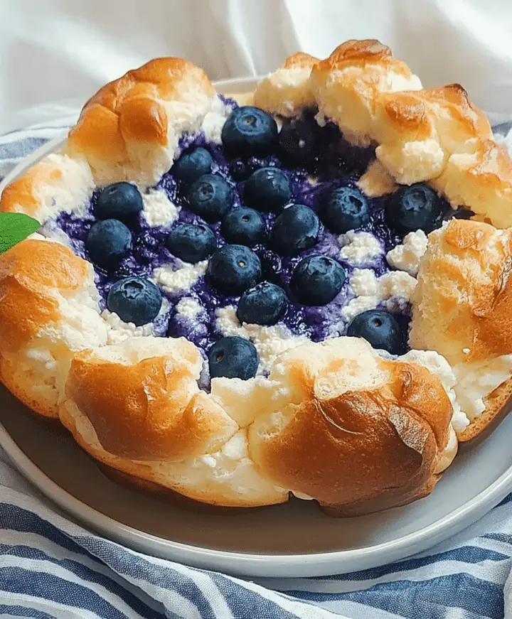 Blueberry Fluffy Cottage Cheese Cloud Bread Recipe - cookingwithsandra.com