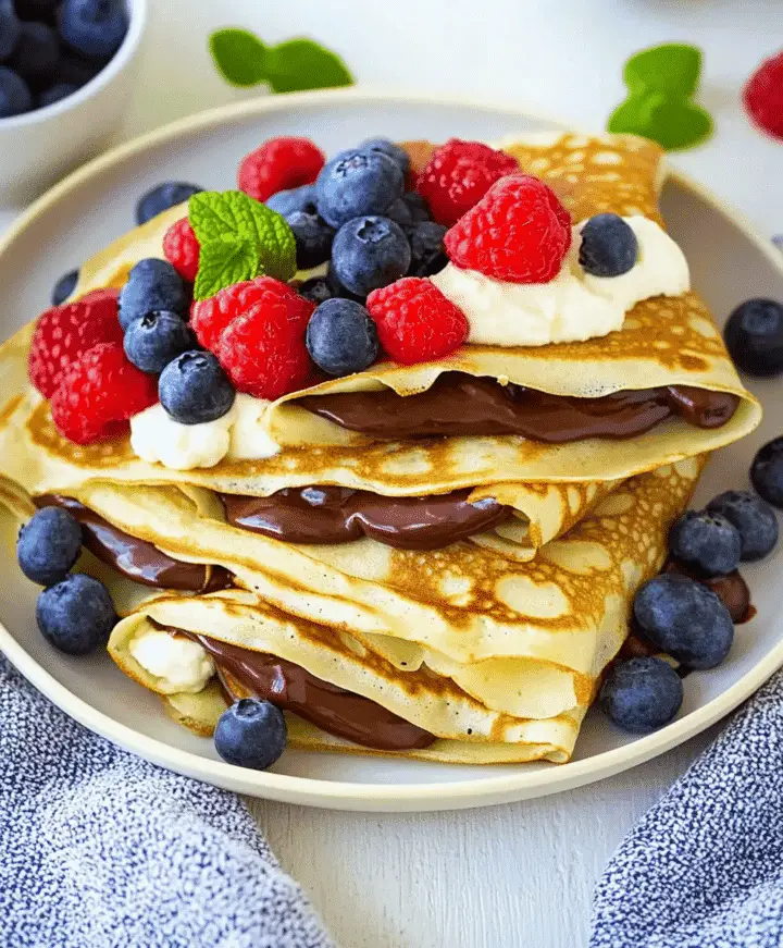 Nutella Cream-filled Crepes Recipe - cookingwithsandra.com