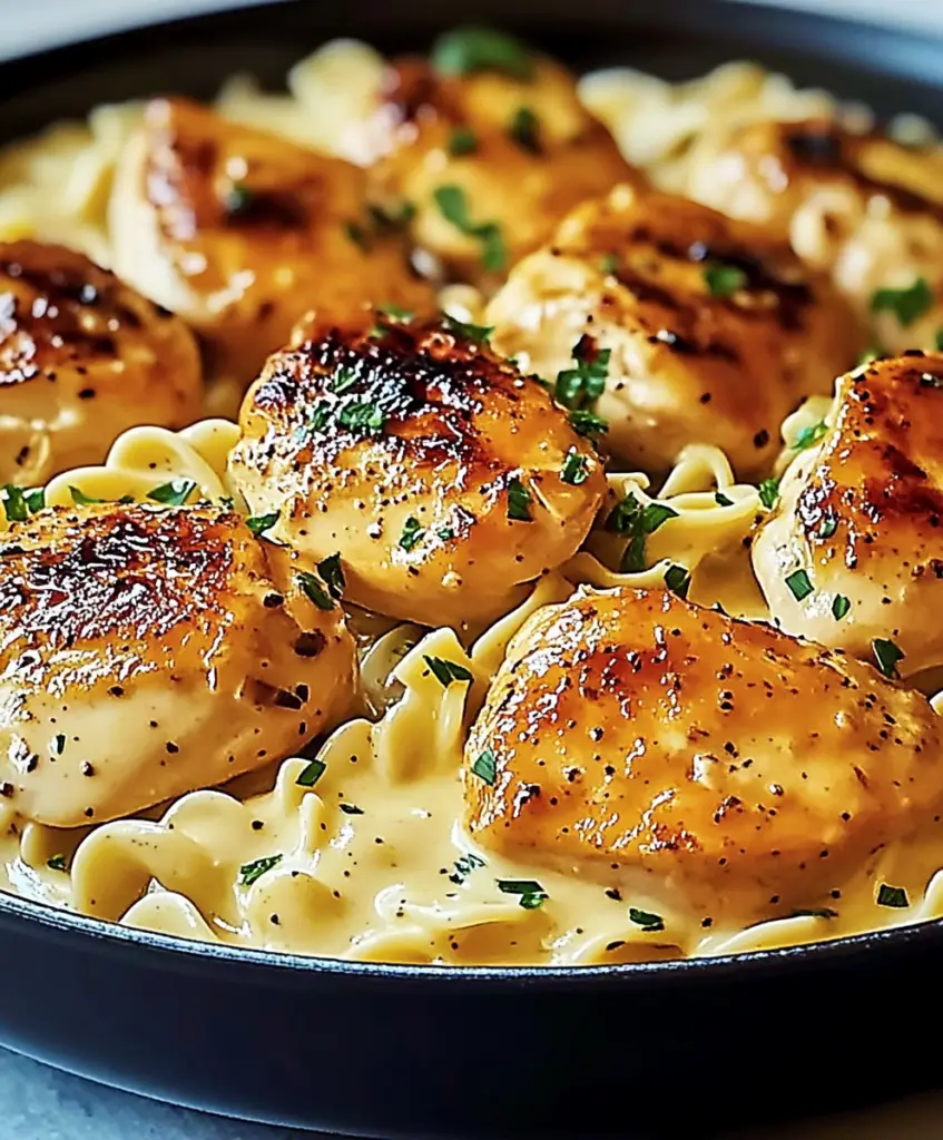 One-pan Chicken With Creamy Buttered Noodles Recipe - cookingwithsandra.com