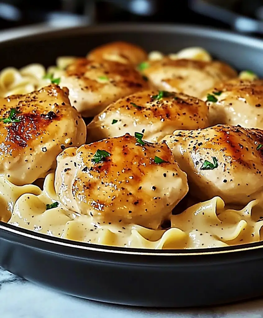 One-pan Chicken With Creamy Buttered Noodles Recipe - cookingwithsandra.com