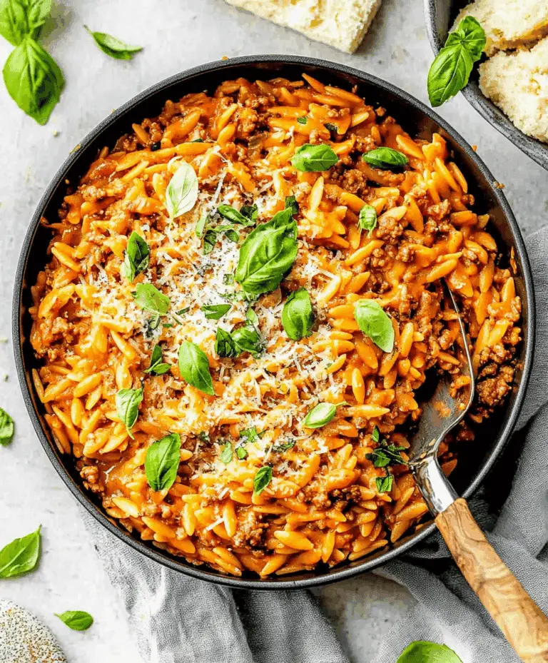 Creamy Ground Beef Orzo Recipe - cookingwithsandra.com