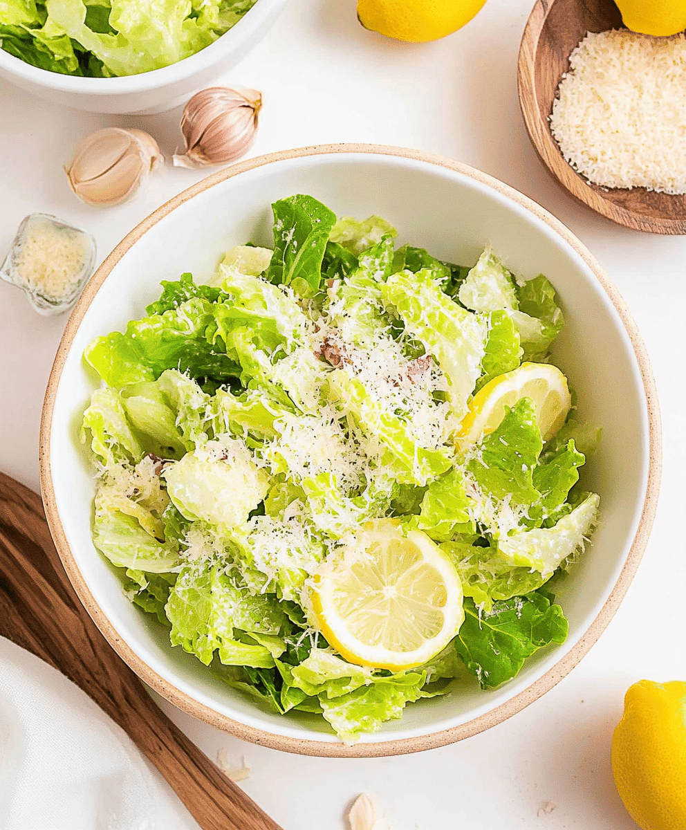 5-minute Lemon Parmesan Lettuce Salad Recipe - cookingwithsandra.com