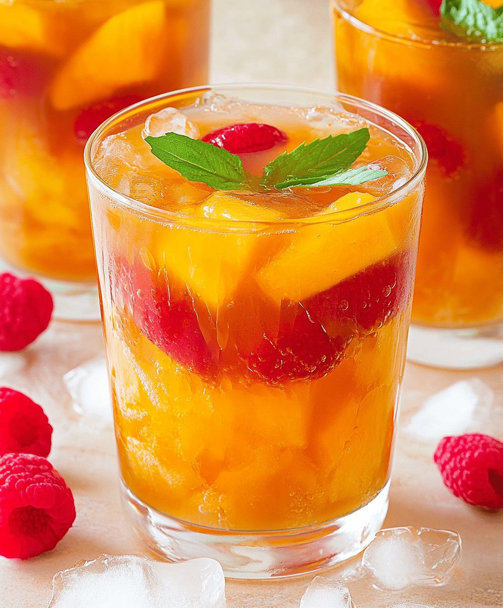 Homemade Mango Iced Tea Recipe - cookingwithsandra.com