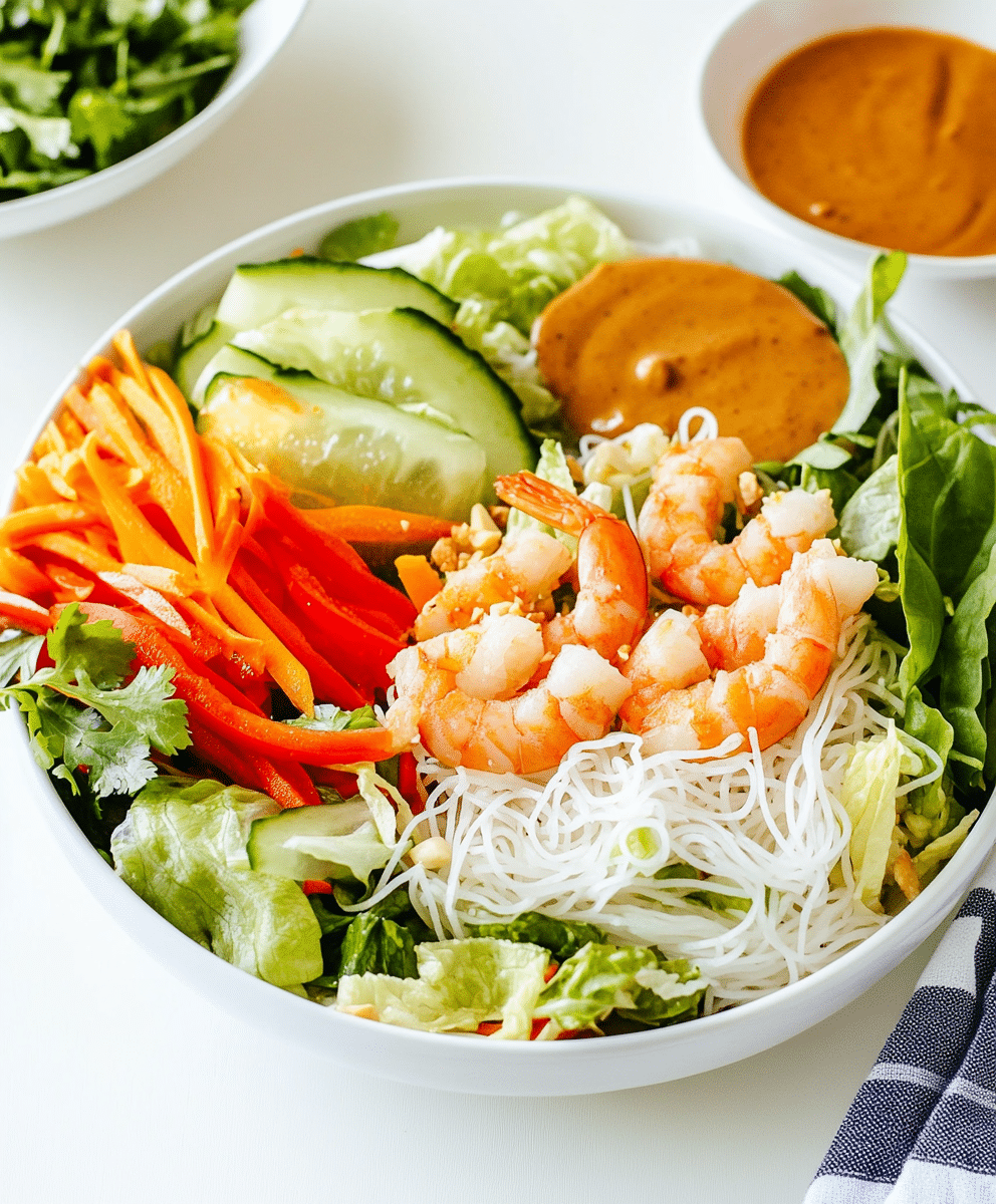Spring Roll Salad with Peanut Sauce - cookingwithsandra.com