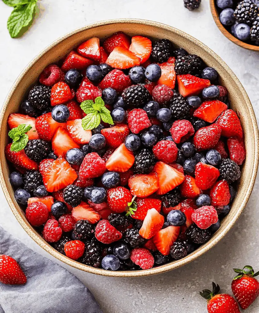 Summer Mixed Berry Fruit Salad Recipe - cookingwithsandra.com